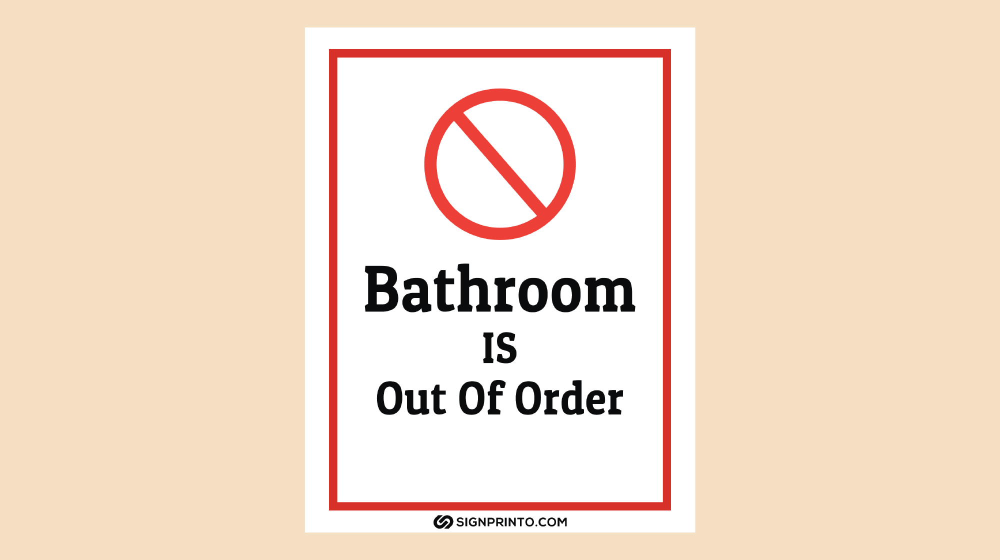 Sorry Out Of Order Sign -Printable PDF