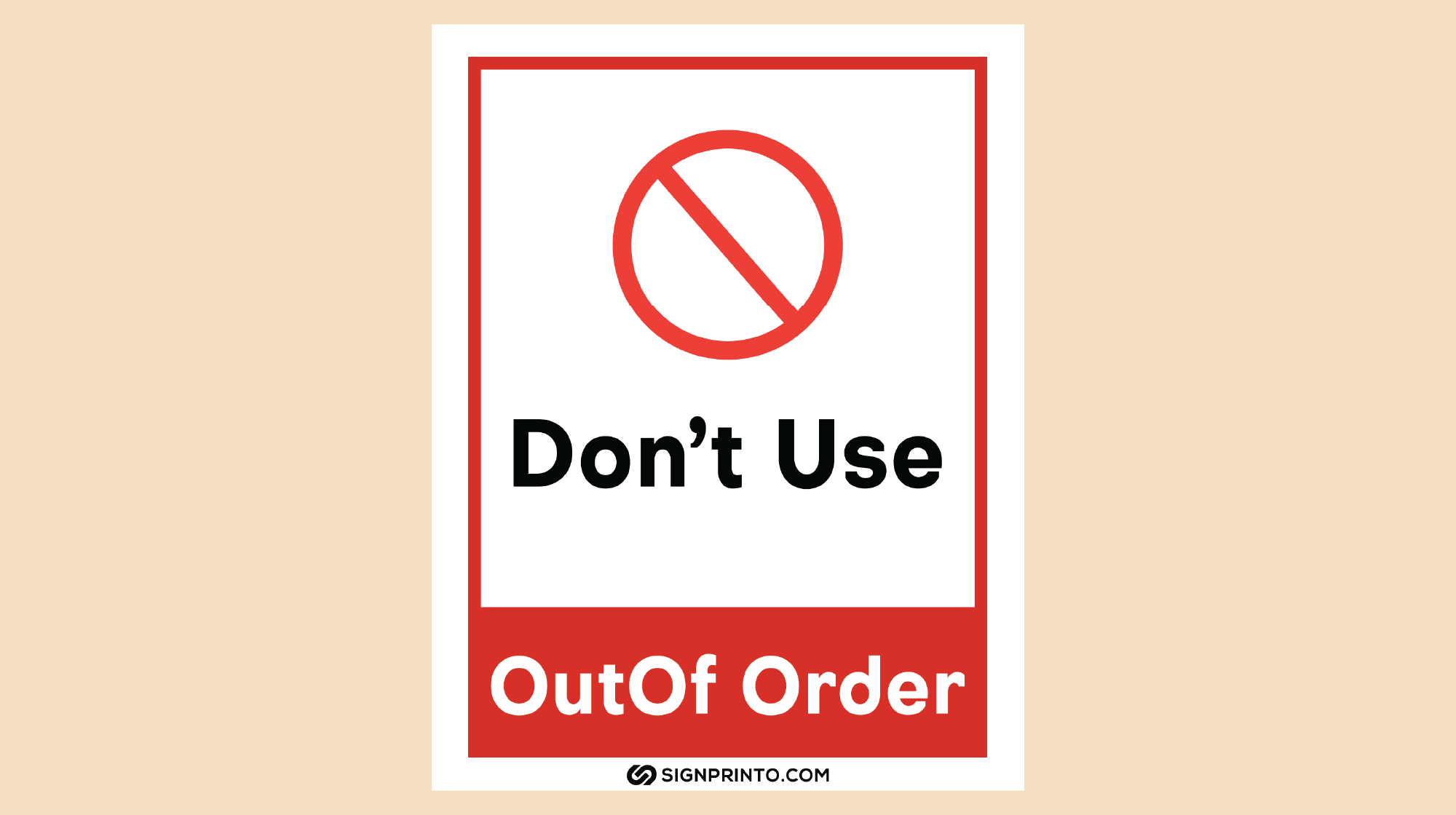 Sorry Out Of Order Sign -Printable PDF