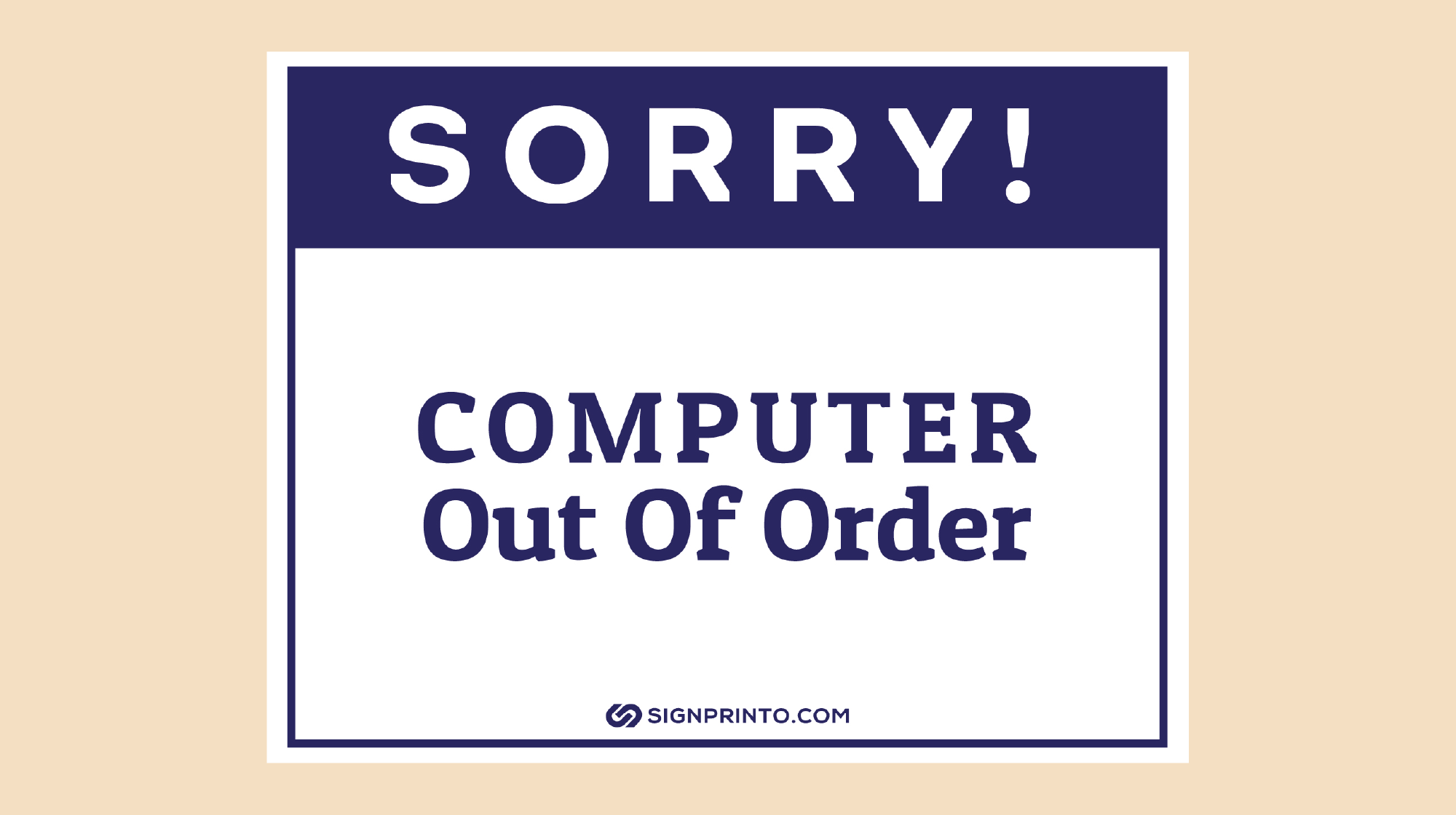 Sorry Computer Out Of Order Sign [PDF]