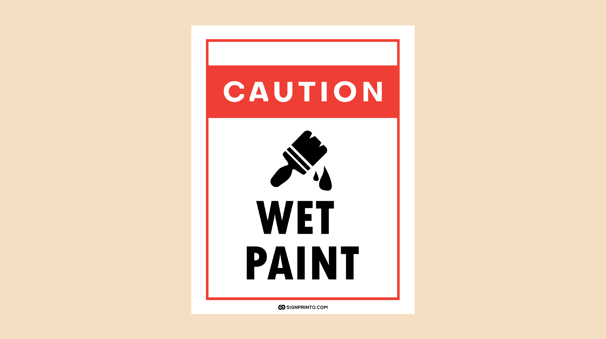 Printable Caution Wet paint sign PDF
