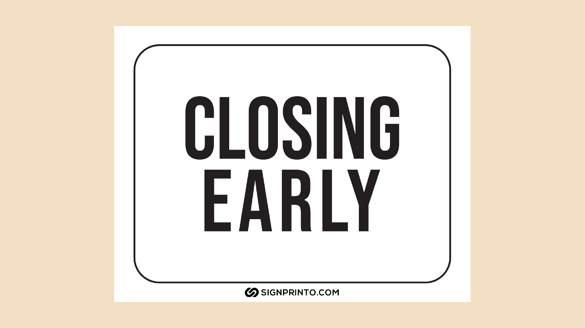 Free Printable Closing Early Sign PDF