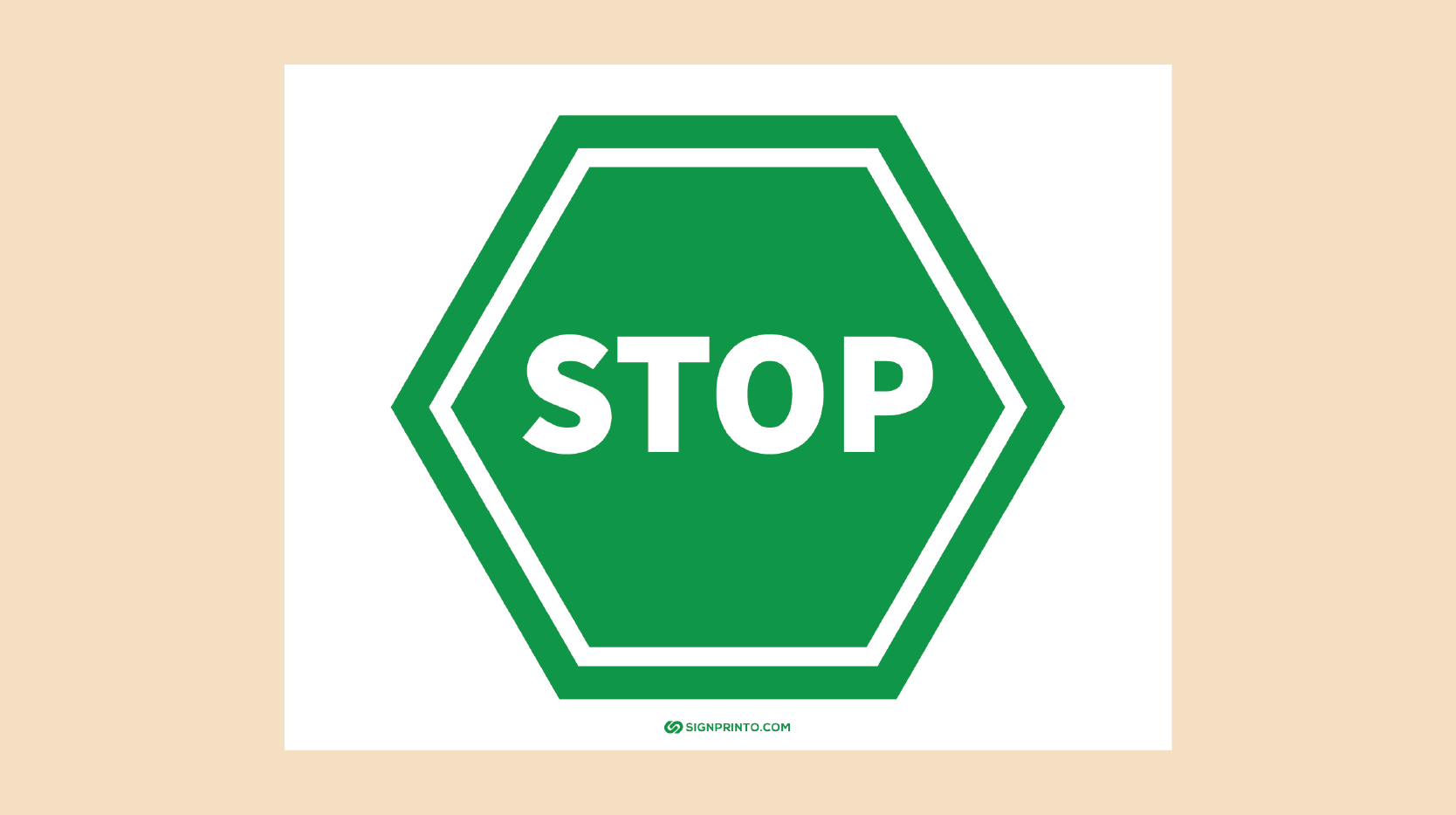 Green Stop Sign Hand Symbol -FREE printable PDF