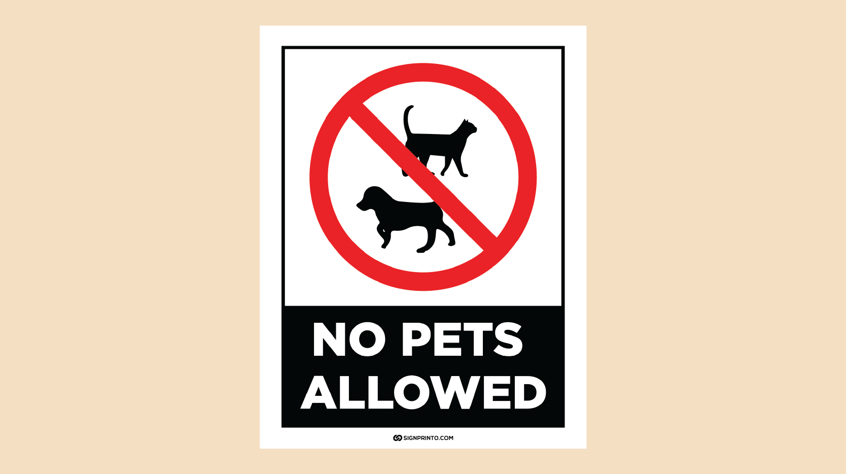 No Pets Allowed Sign Free Printable PDF: Keep Spaces Pet Free