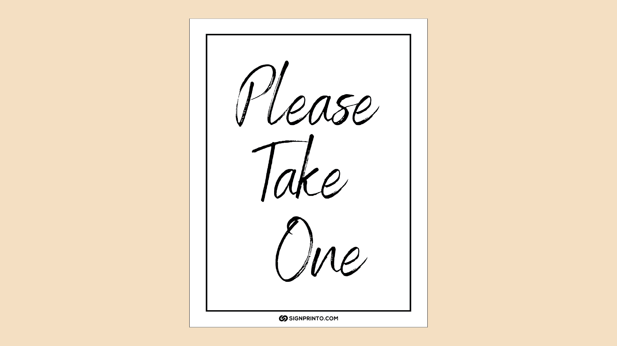 Please Take One Sign Printable PDF