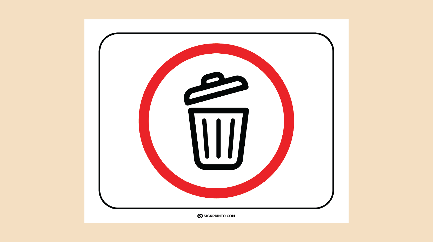 Trash Sign -Printable PDF