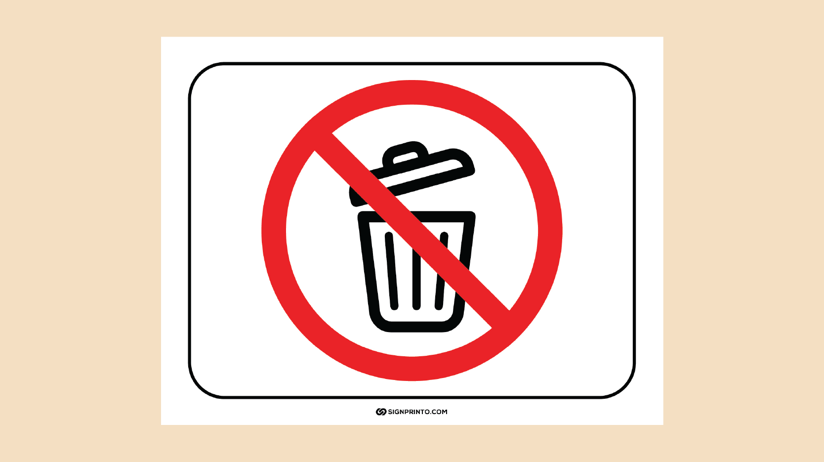 Trash Sign Printable PDF