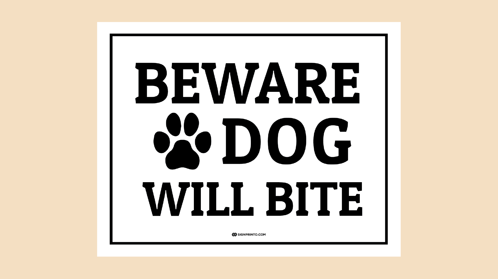 Free Printable Beware Of Dog Sign- PDF