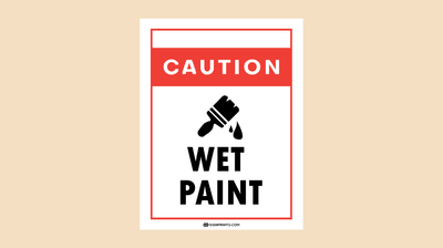 Printable Caution Wet paint sign PDF
