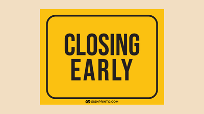 Free Printable Closing Early Sign PDF