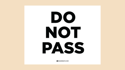 Do Not Pass Sign-Download Free Printable PDF