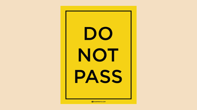 Do Not Pass Sign [ Free Printable PDF]
