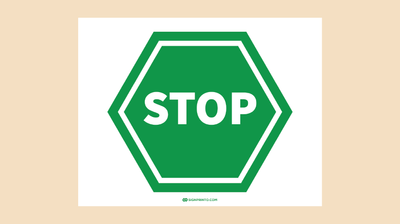 Green Stop Sign Hand Symbol -FREE printable PDF