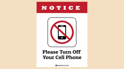 Notice Please Turn off Your Cell Phone Sign Printable PDF