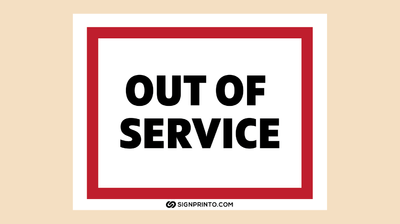 Printable Out Of Service Sign Download PDF