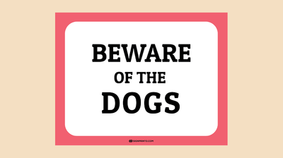 Free Printable Beware Of Dog Sign- PDF