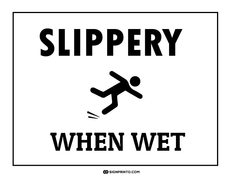 Slippery When Wet Sign Printable PDF -Download FREE