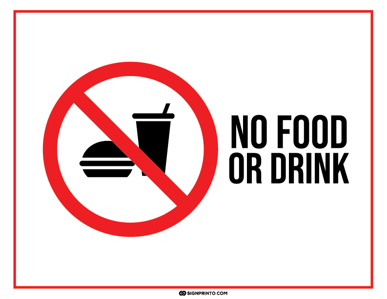 Download FREE No Food Sign -PDF