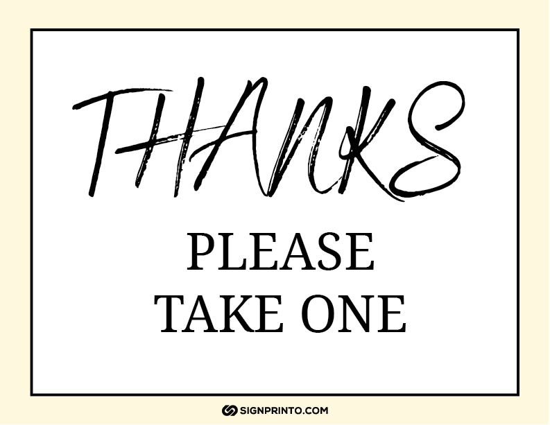 Printable Kindness: Please Take One Sign – Free Download PDF