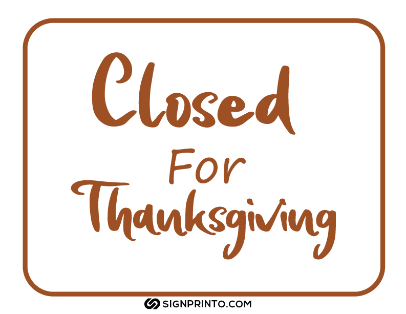 Download Printable Closed for thanksgiving Sign PDF