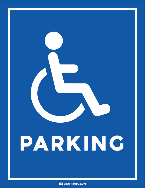 Handicap Parking Sign - Download Free Printable PDF