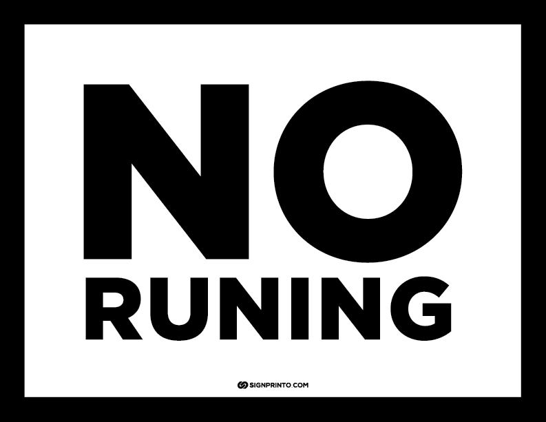 Safety First: No Running Sign Download – Free Printable PDF