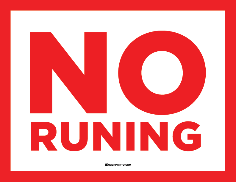 Safety First: No Running Sign Download – Free Printable PDF