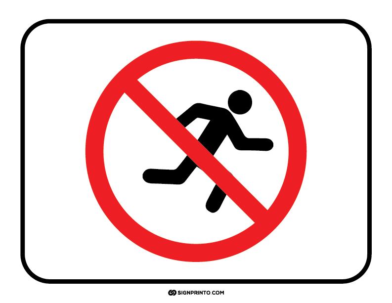 Safety First: No Running Sign Download – Free Printable PDF