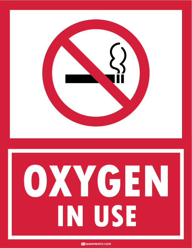 Oxygen In Use Sign -Download Free Printable PDF