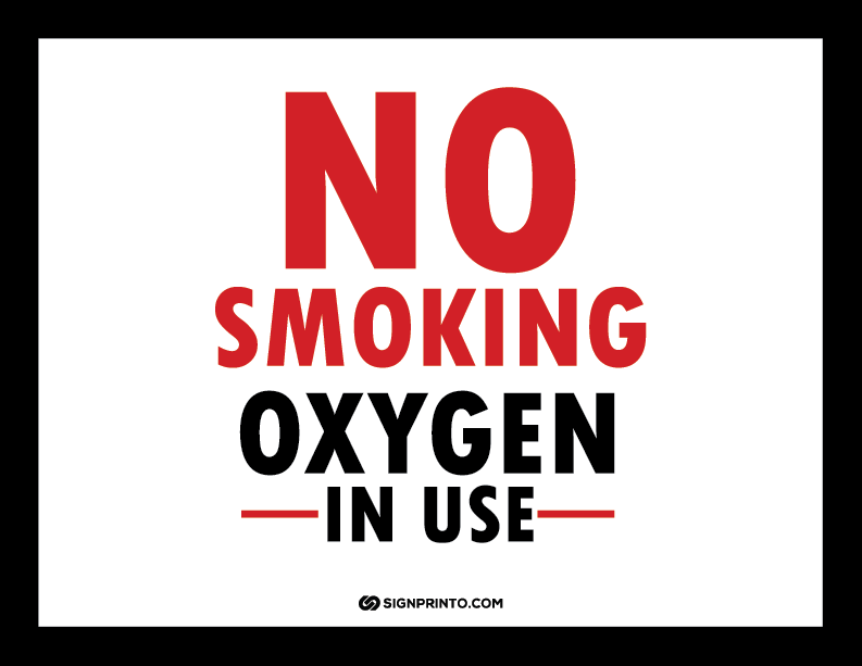 Oxygen In Use Sign -Download Free Printable PDF
