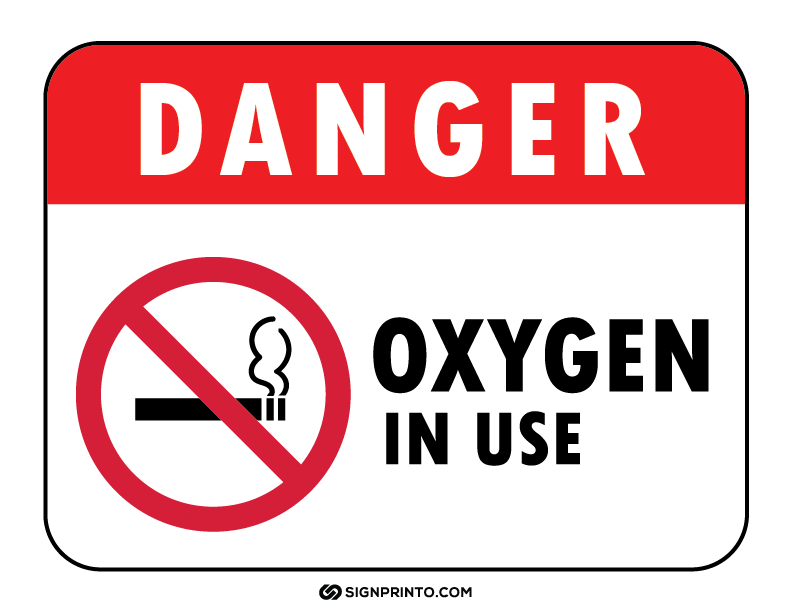 Oxygen In Use Sign -Download Free Printable PDF