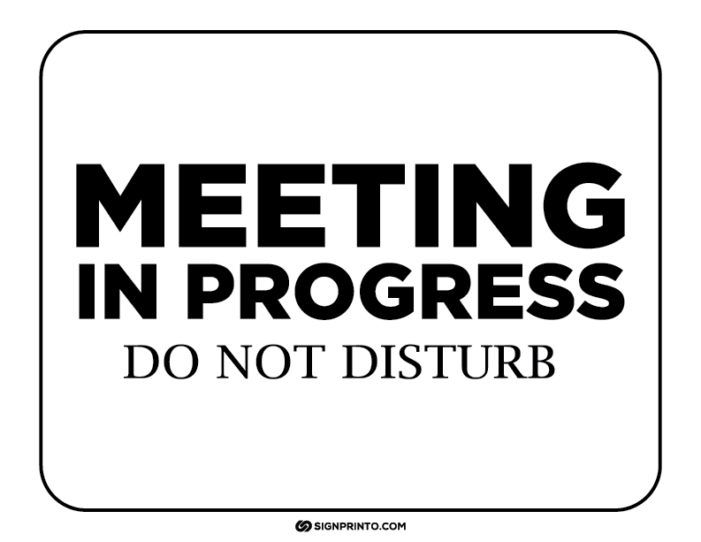 In a Meeting Sign – Download Free Printable PDF