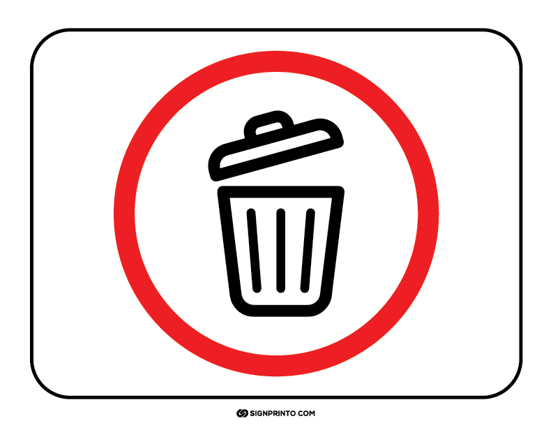 Trash Sign -Printable PDF