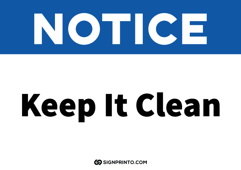Download Printable Keep It Clean Sign Notice[PDF]