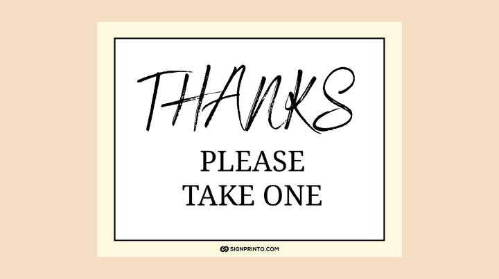 Printable Kindness: Please Take One Sign – Free Download PDF