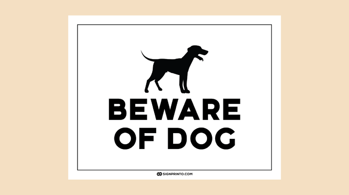 Download Beware Of Dog Sign Printable PDF