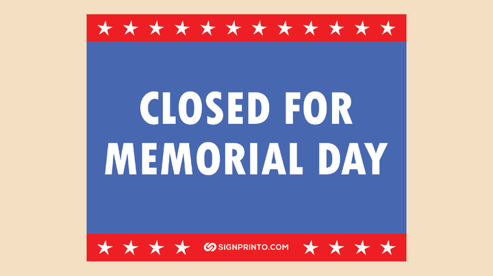 Printable Memorial Day Closed Sign: Ensure Your Closure Message is ...