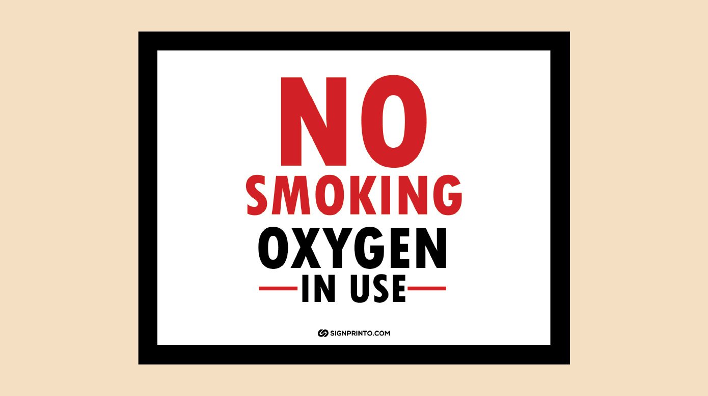 Oxygen In use Sign Printable PDF FREE