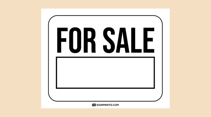 For Sale Sign Free Printable PDF