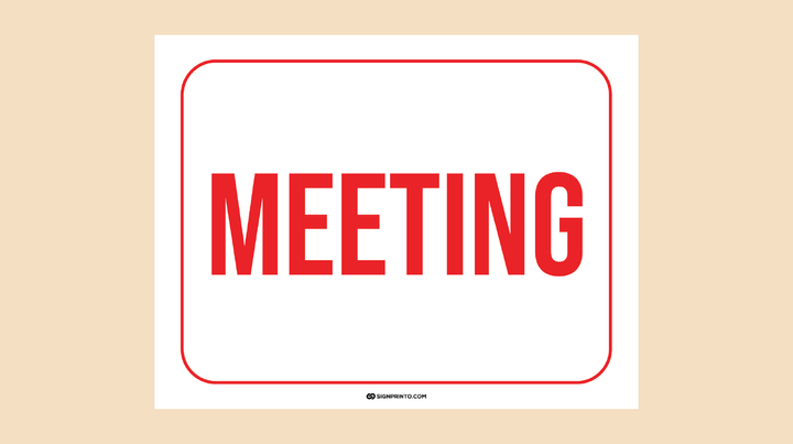 Printable In A Meeting Sign [Download PDF]